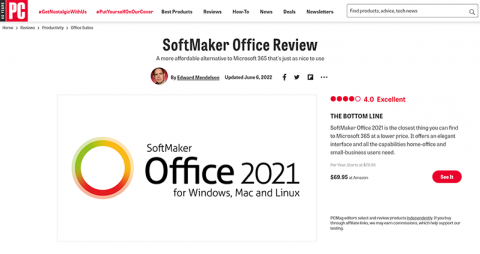SoftMaker Office review earns 4 out of 5 stars by PC Magazine ...