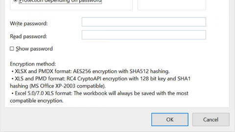 SoftMaker Office PlanMaker can secure an Excel spreadsheet (.XLSX) with ...