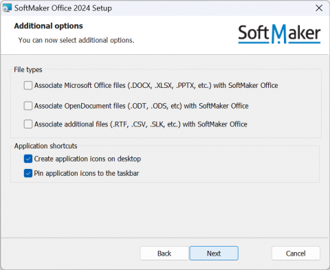 Change SoftMaker Office 2024 default file types and file formats to ...